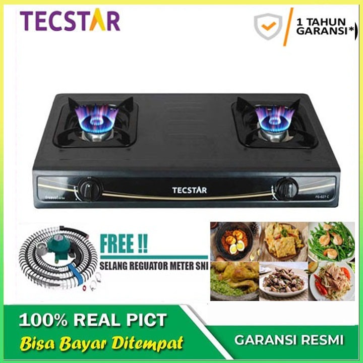 Jual RINAI TECSTAR Kompor Gas 2 Tungku SNI GARANSI 1 Tahun teflon tebal ...