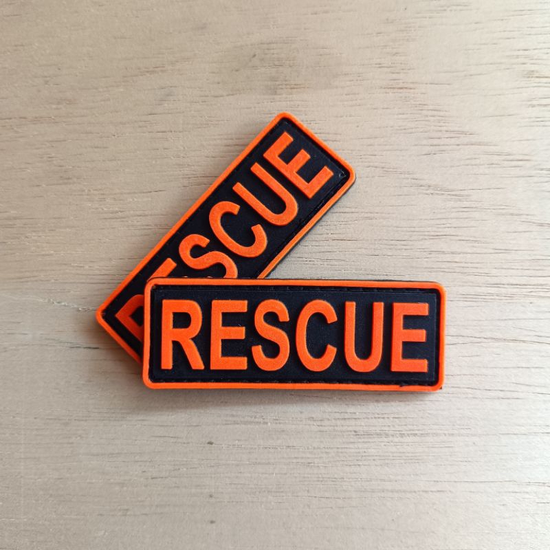 Jual patch rubber logo tulisan rescue kecil - bpbd - timsar - tempelan ...