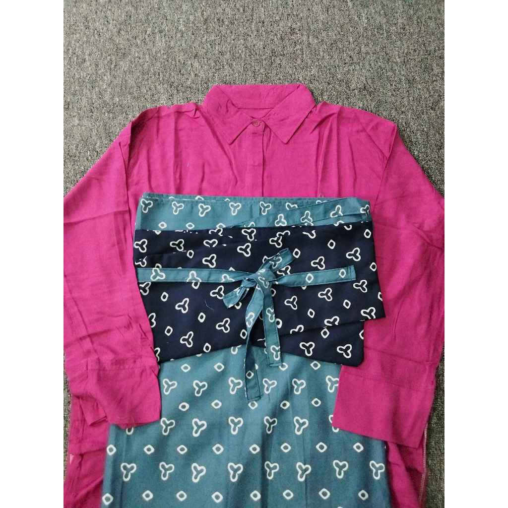 Jual DAHAYU 3in1 SET || One Set Kemeja Tunik Rayon Twill dan Rok Lilit ...