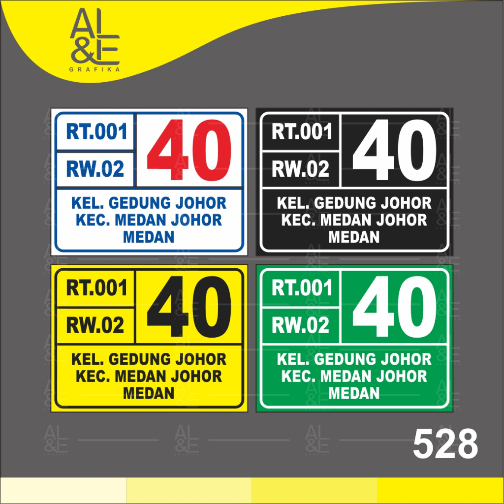 Jual 528 - Stiker Nomor Rumah, Sticker Vinyl, Cetak Premium Indoor ...