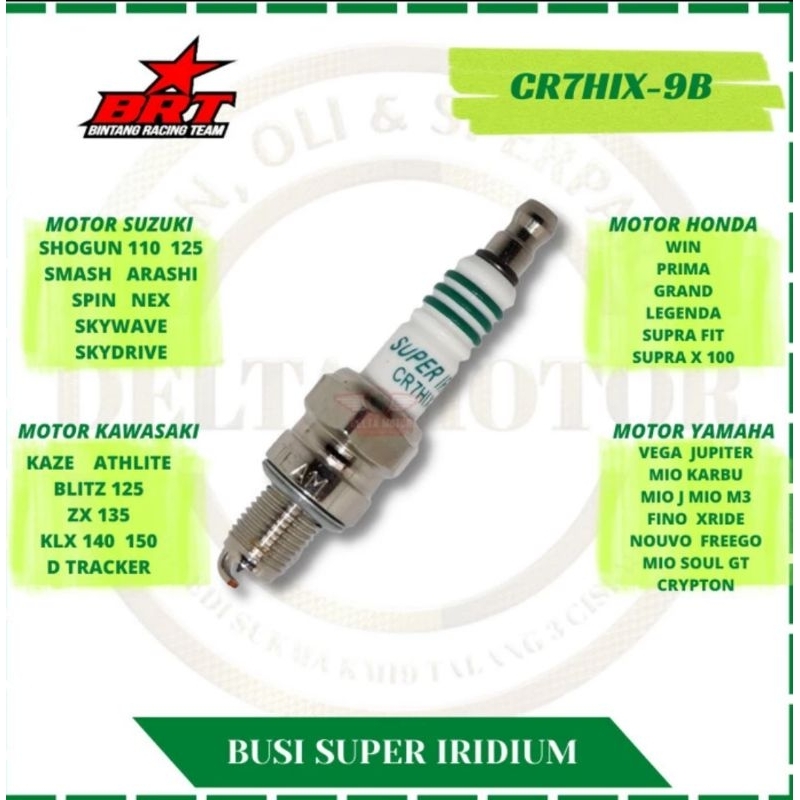 Jual BUSI RACING BRT SUPER IRIDIUM PLUS TYPE CR7HIX-9B / CPR9EAIX-9B / DPR8EIX- ORIGINAL BRT KLX ...