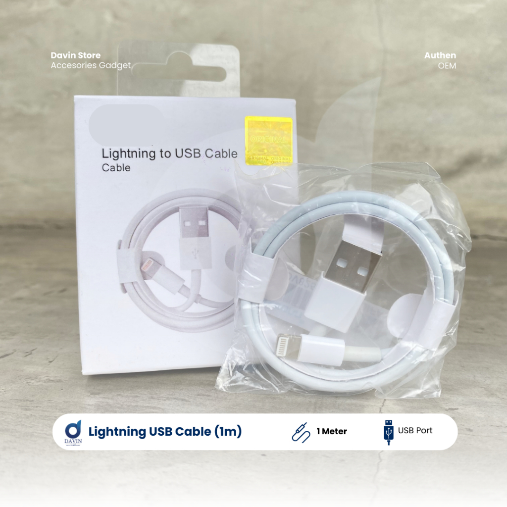Jual Apple cable USB to Lightning Kabel USB Lightning 1 Meter | Shopee ...