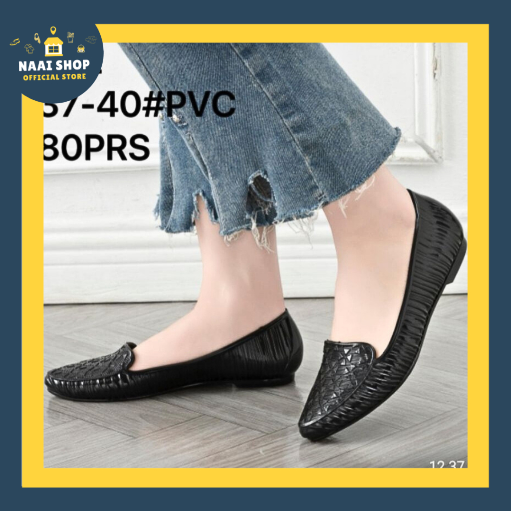 Jual Sepatu Flat Wanita Motif Mozaik Kekinian Warna Hitam Size 37-40 ...