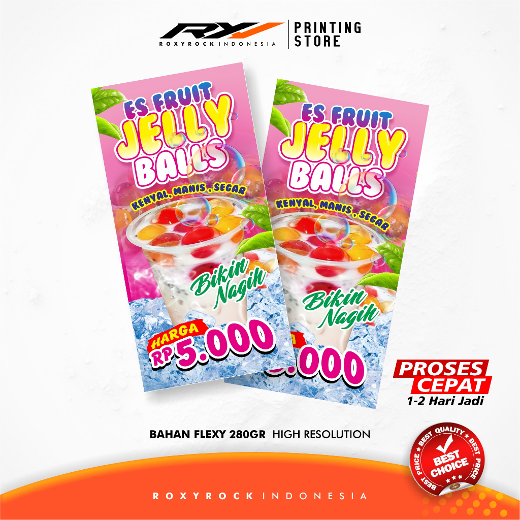 Jual Spanduk Es Jelly Ball / Spanduk Es Fruit Jelly Ball, DLL 50x100 ...