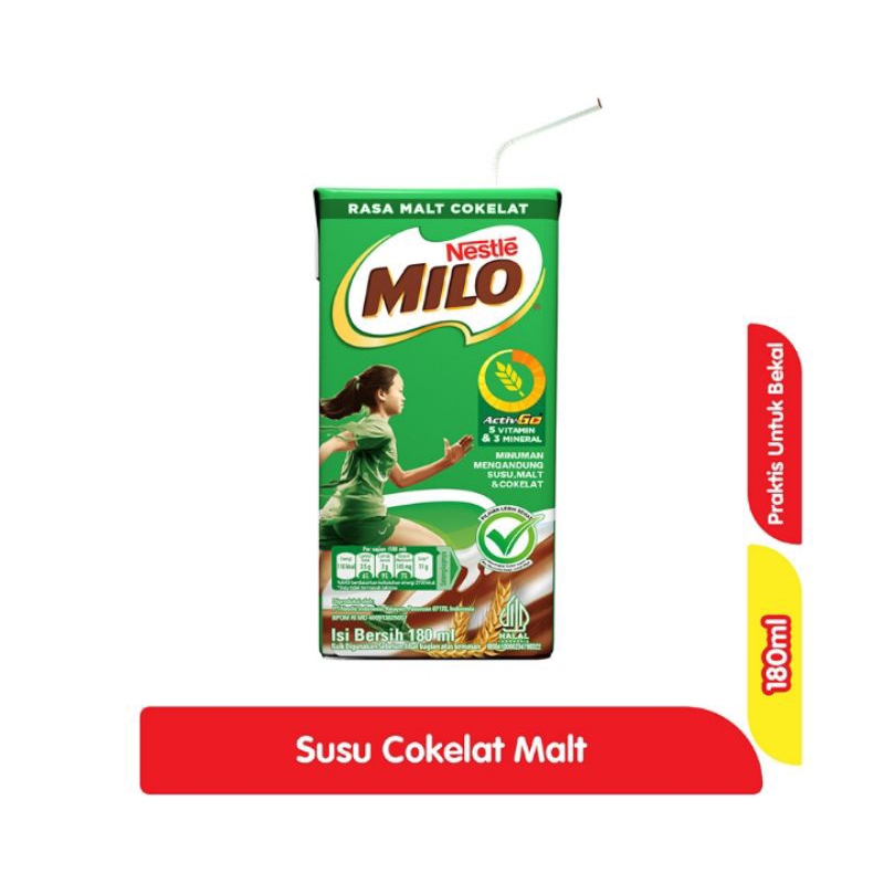 Jual MILO ACTIV - GO COKLAT UHT 180ML | MILO UHT COKLAT 180ml | Shopee Indonesia