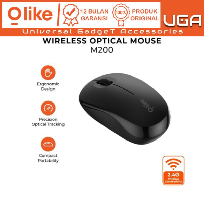 Jual OLIKE Mouse Wireless USB 2.4G Optical 1200DPI Ergonomic Design ...