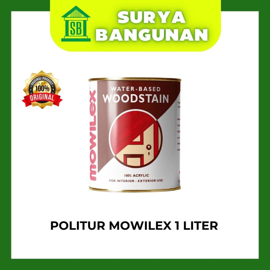 Jual Politur Kayu Mowilex Woodstain Water Based 1 Liter | Shopee Indonesia