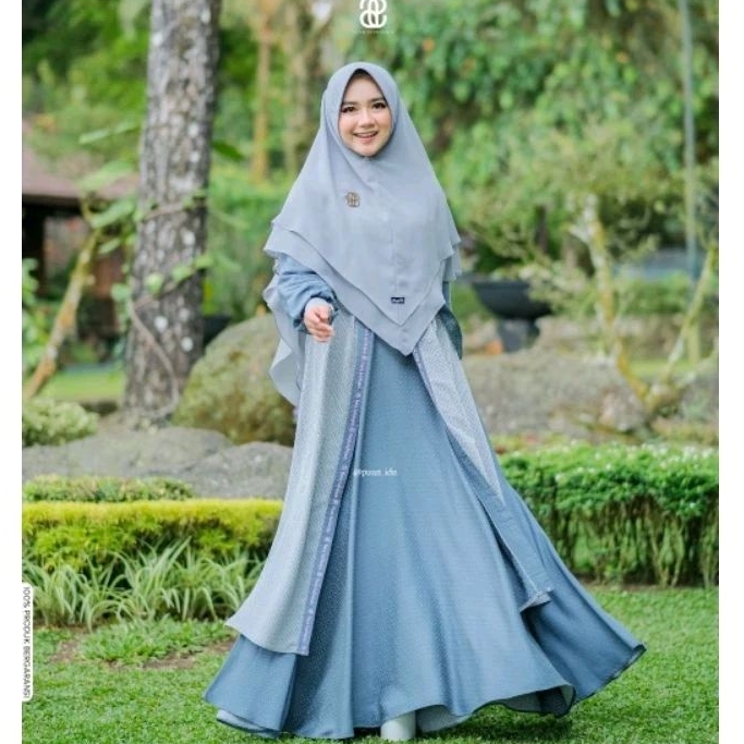 Jual series langit bumi warna biru laut set pashmina persembahan puan ...