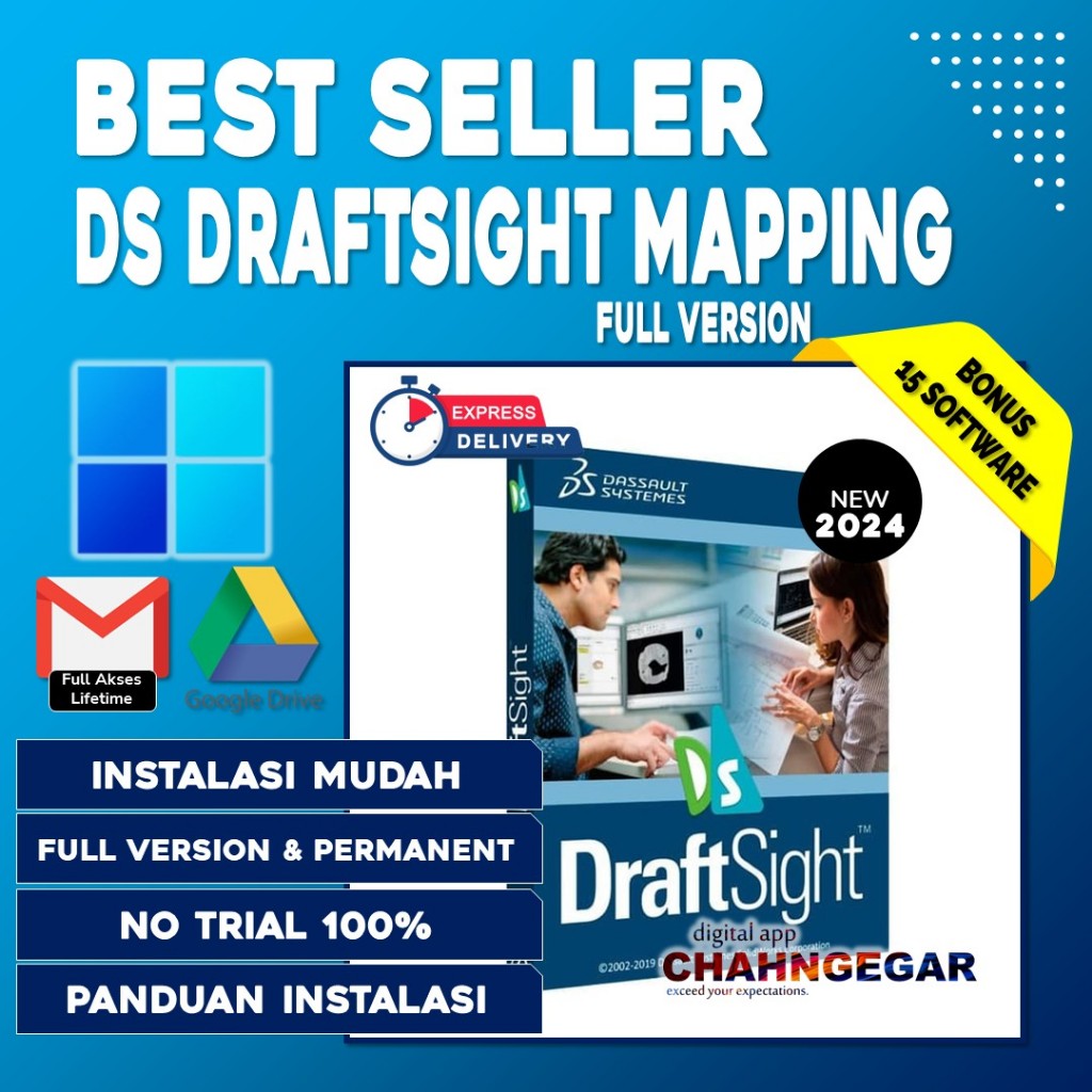 Jual DS DraftSight Enterprise Plus 2024 SP1 Full Version Software Pemetaan 3D CAD DWG File DS ...