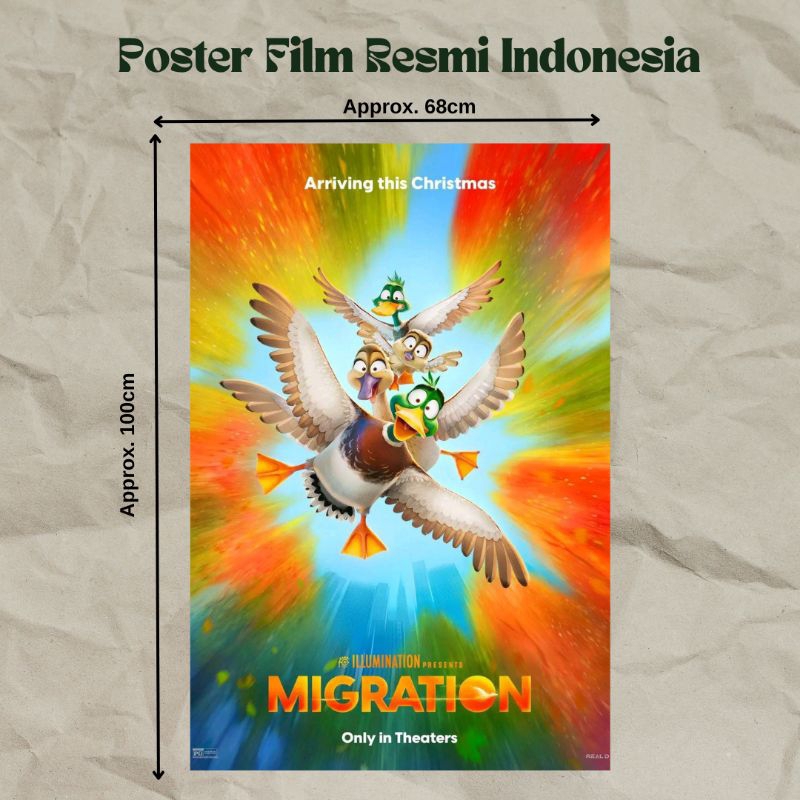 Jual Poster Film MIGRATION - original Indonesian one sheet, 68 x 100 cm ...