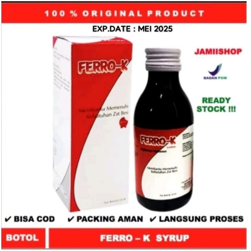 Jual FERRO-K SYRUP - VITAMIN SUPLEMEN MAKANAN ANAK DAN DEWASA - Botol ...