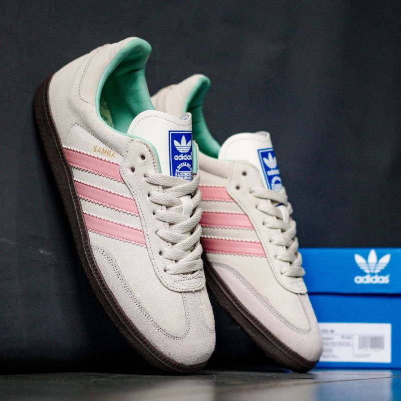Jual Adidas Samba OG Crystal White Clay Strata Gum Original Material ...