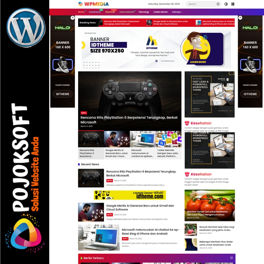 Jual Wpmedia Theme Wordpress, Theme Khusus untuk Blog dan Berita - Original Lisensi Lifetime by ...