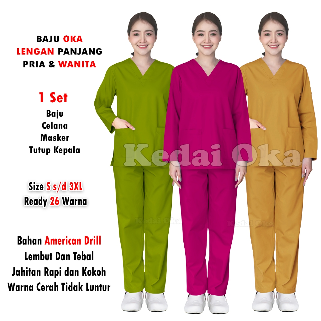 Jual Baju Oka Perawat - Baju Ok Medis - Scrub Ok dokter - Baju Stenen ...