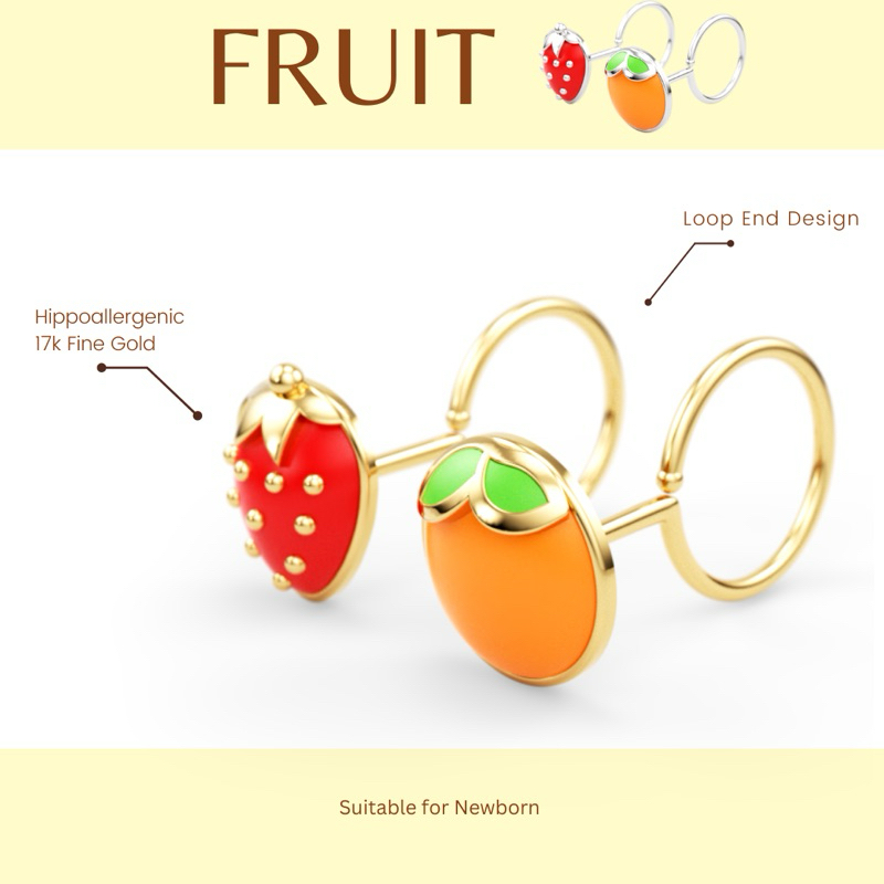 Jual Anting Newborn Littlethingshewear Fruit Series (Anting Bayi Toge ...
