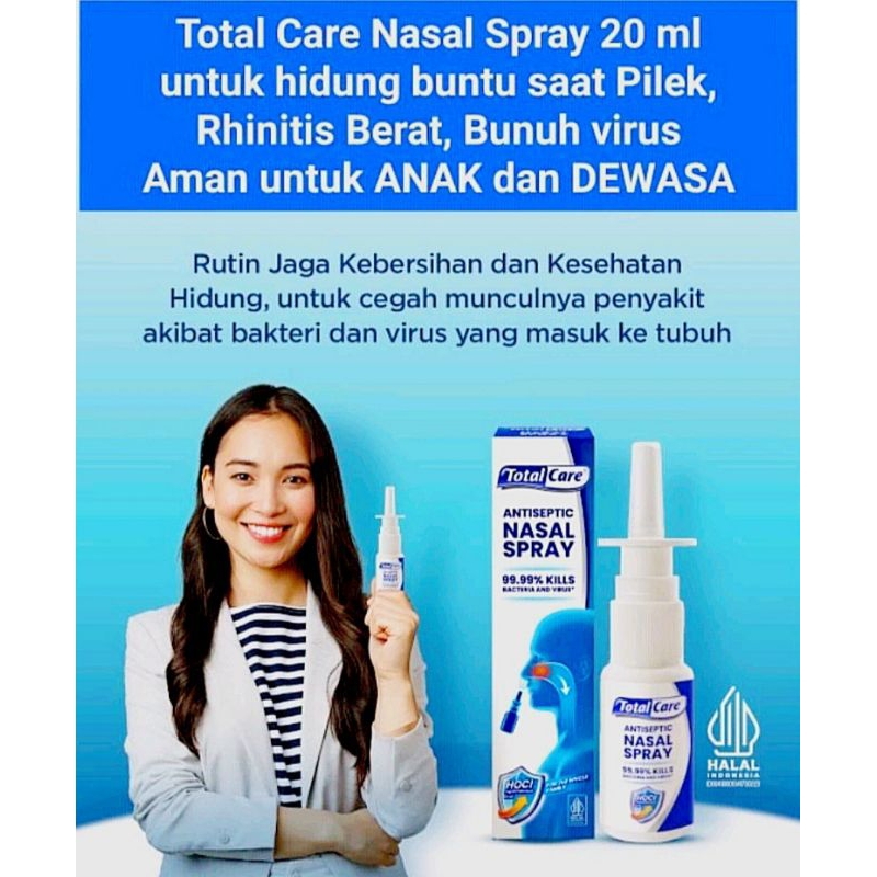 Jual TOTAL CARE NASAL SPRAY ANTISEPTIC 20 ML UNTUK FLU/PILEK, RHINITIS ...