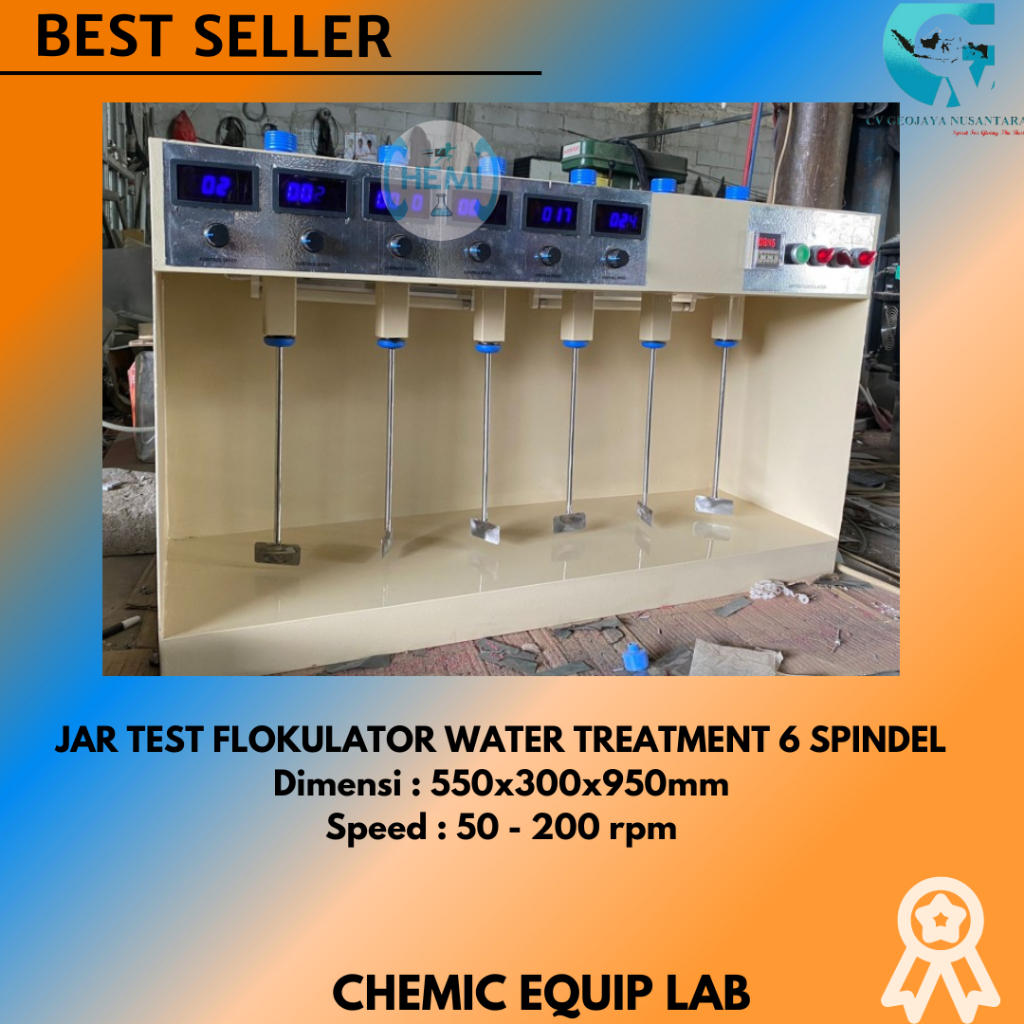 Jual ALAT LABORATORIUM JAR TEST FLOKULATOR JARTEST TREATMENT WATER 6 ...