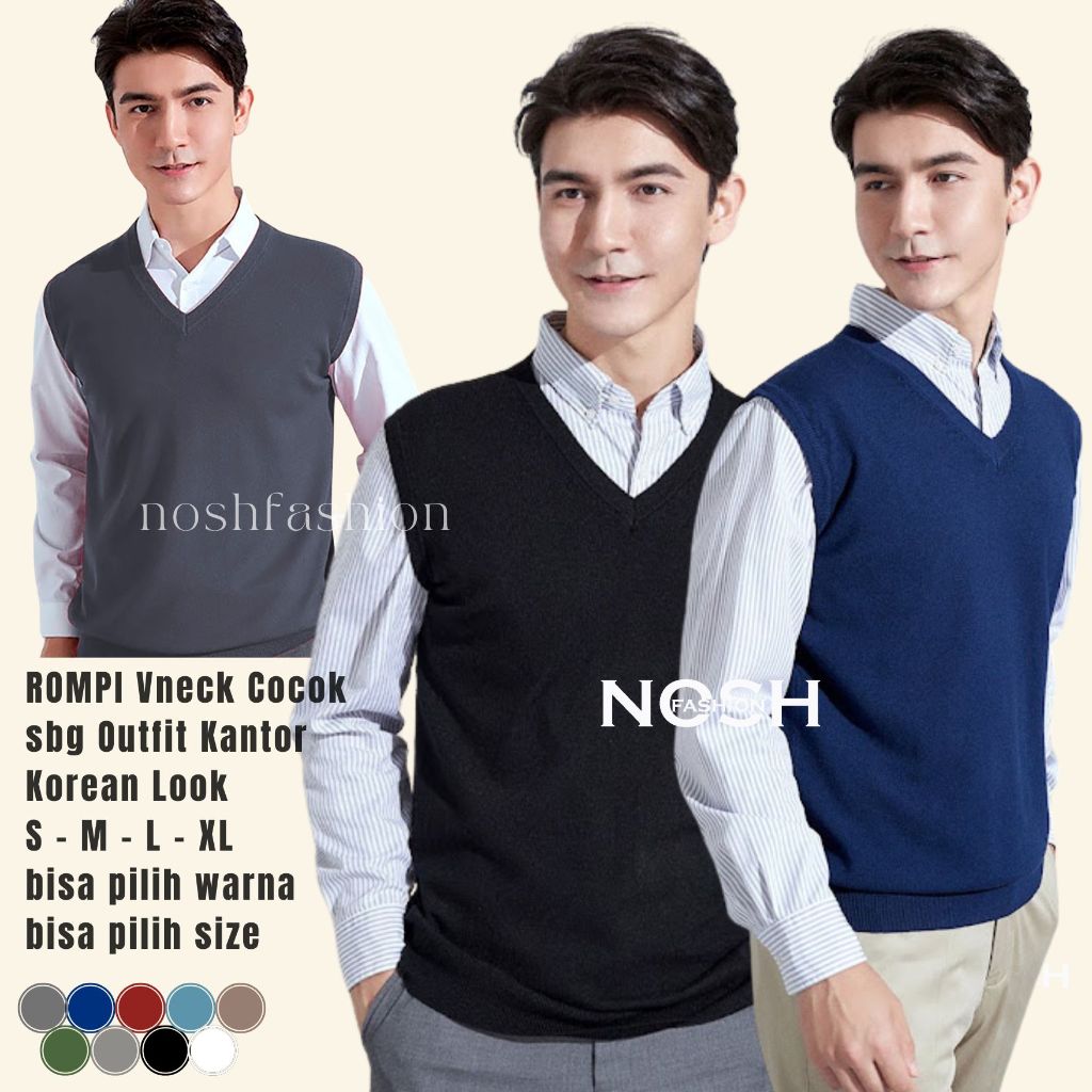 Jual Rompi Rajut Pria Polos - Ian / Rompi Cowok / Rompi Pria Polos NOSH ...