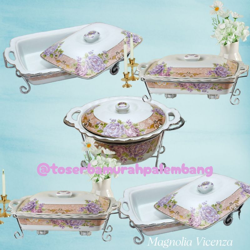 Jual keramik wadah saji penghangat makanan prasmanan set vicenza ...