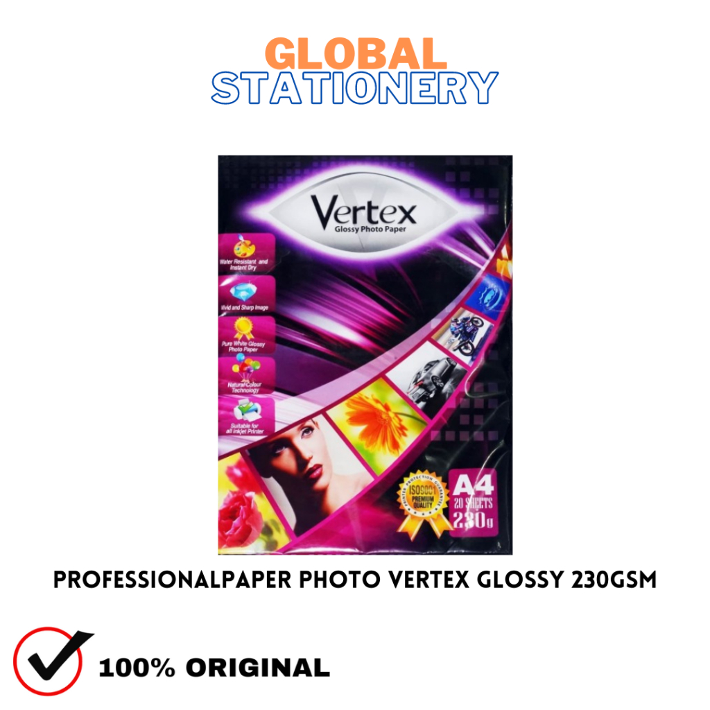 Jual Kertas Foto Paper Photo Vertex Glossy A4 230 Gsm | Shopee Indonesia