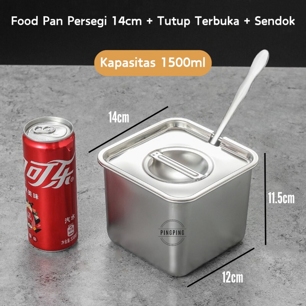 Jual Box souce Stainless Steel Persegi + Tutup / Food Container Saus ...