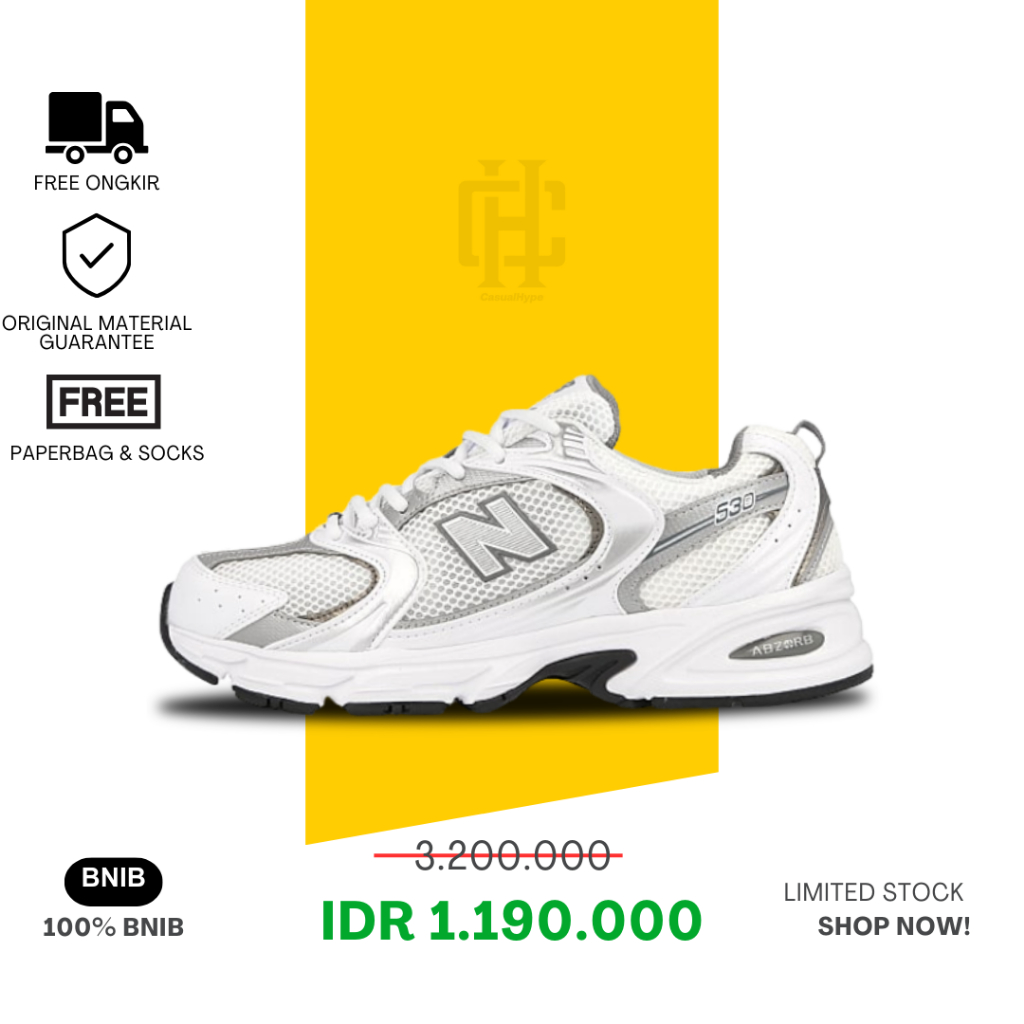 Jual Sepatu NB MR530AD White Silver Grey 100% BNIB Authentic | Shopee ...