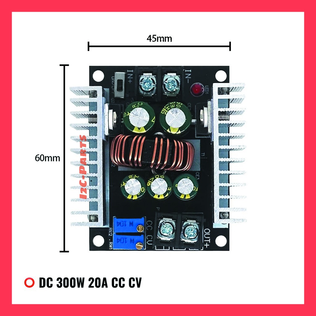 Jual DC Stepdown 20A 300W CC CV Buck Converter Adjustable Module High ...