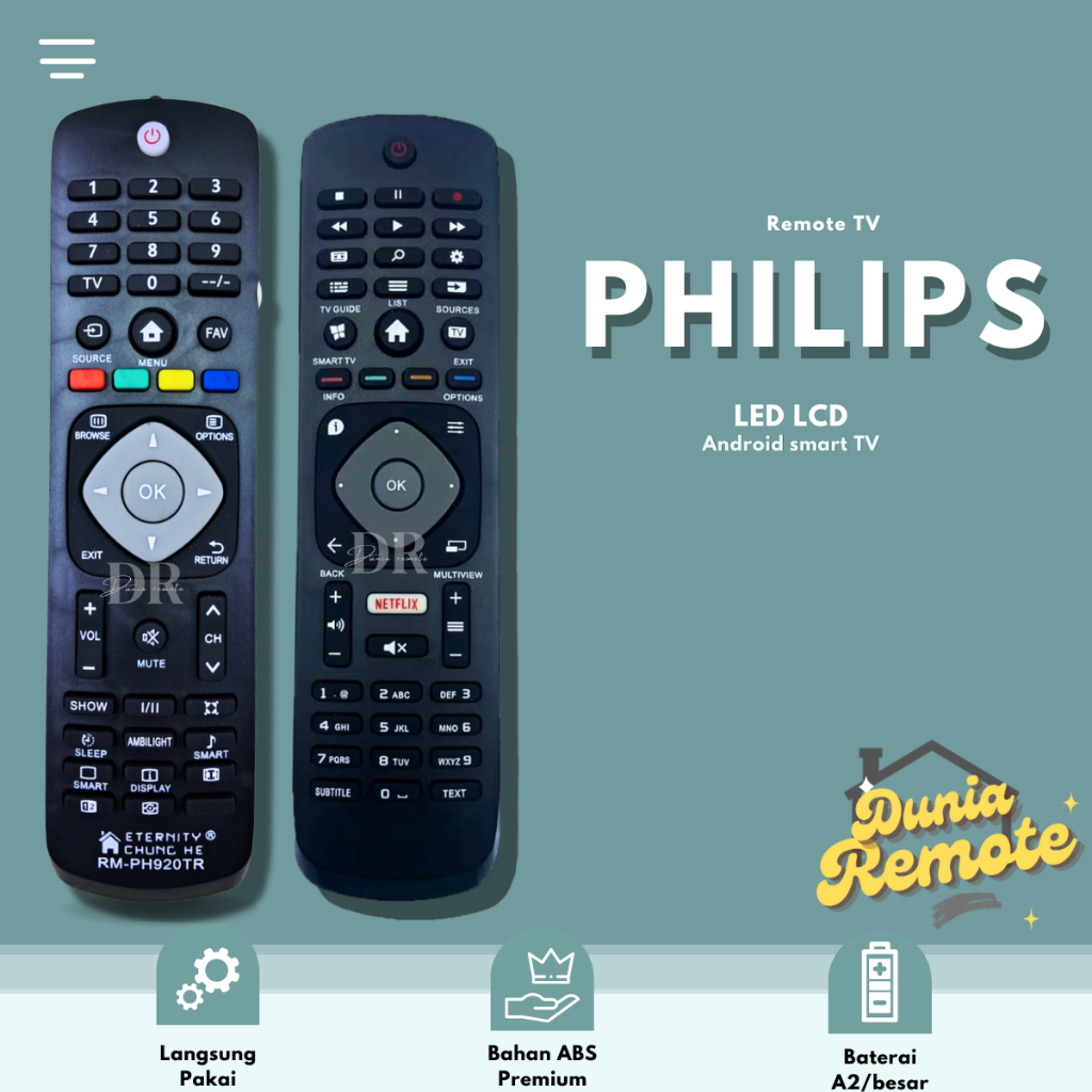 Jual Remot Remote TV Philips Android Smart TV LCD LED Digital 4K 5000 ...