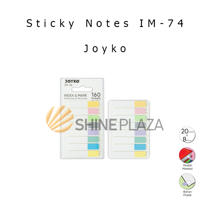 Jual Memo Sticky Notes Pastel Joyko IM-74 - Index Mark Penanda Pembatas ...