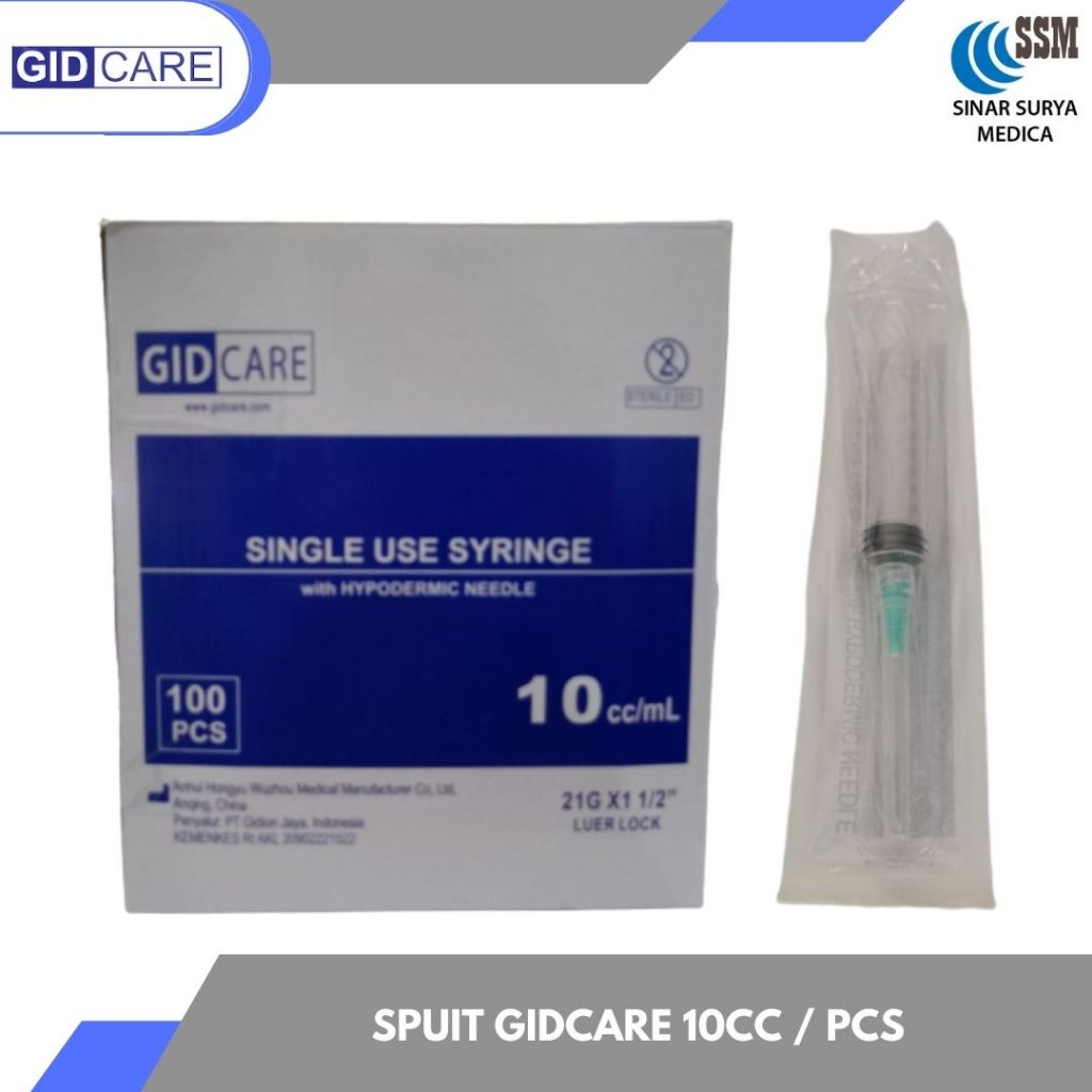 Jual Spuit Gidcare 10cc / syringe / Alat suntik 10 cc Gidcare " PCS ...