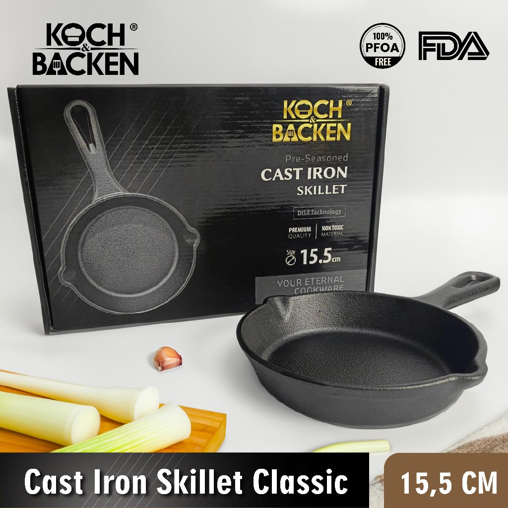 Jual KOCH&BACKEN Cast Iron Pan Skillet 15.5cm - Panci Wajan Besi Cor ...