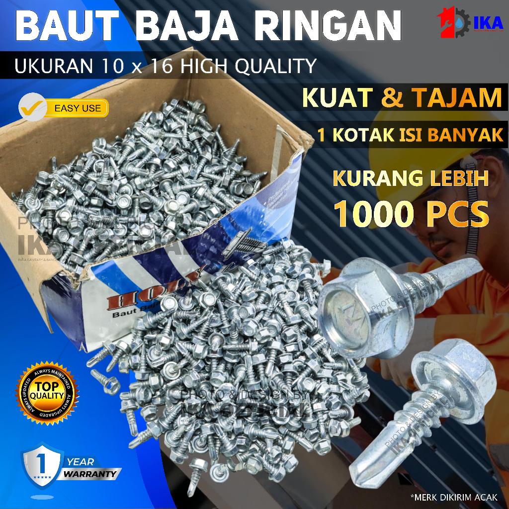 Jual Baut Baja Ringan 10 x 16 MM - 1 Dus - High Quality / Roofing Baut Baja Ringan 10x16 Baut ...