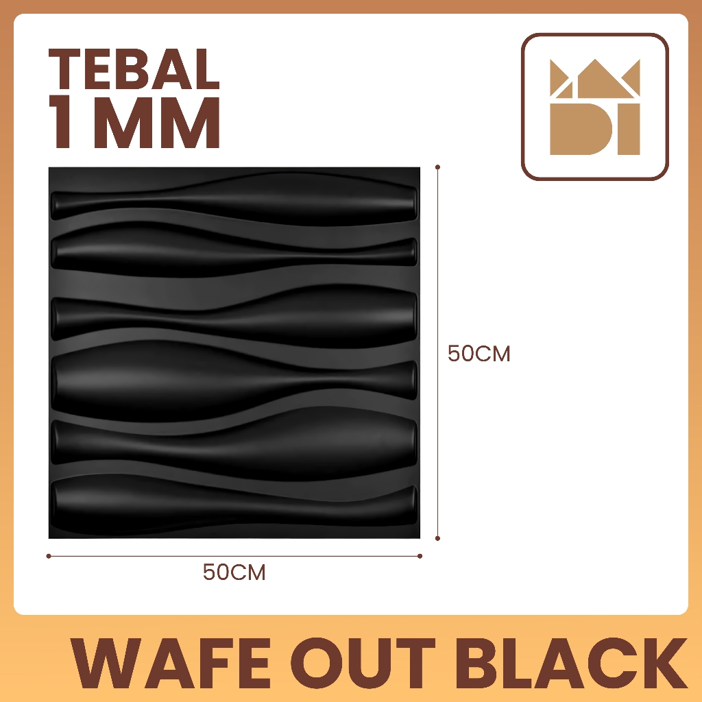 Jual WALL PANEL 3D PVC WARNA HITAM / WALL PANEL BAHAN PVC WARNA BLACK ...