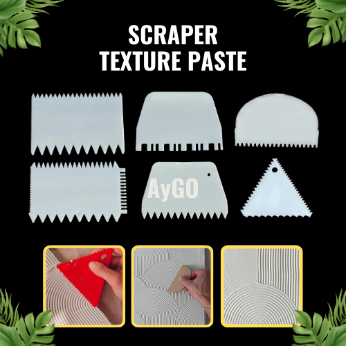 Jual SCRAPER TEXTURE PASTE / SCRAPER UNTUK MELUKIS / FONDANT CAKE ...