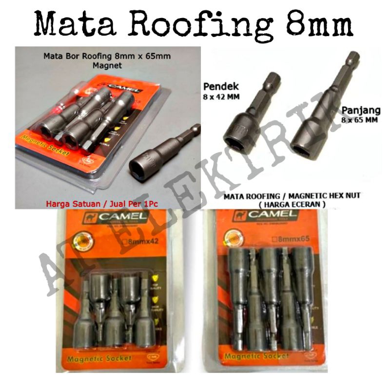 Jual Mata Sock Roofing Rumping Bajaringan Kepala Bor CAMEL 8mm x 42 ...