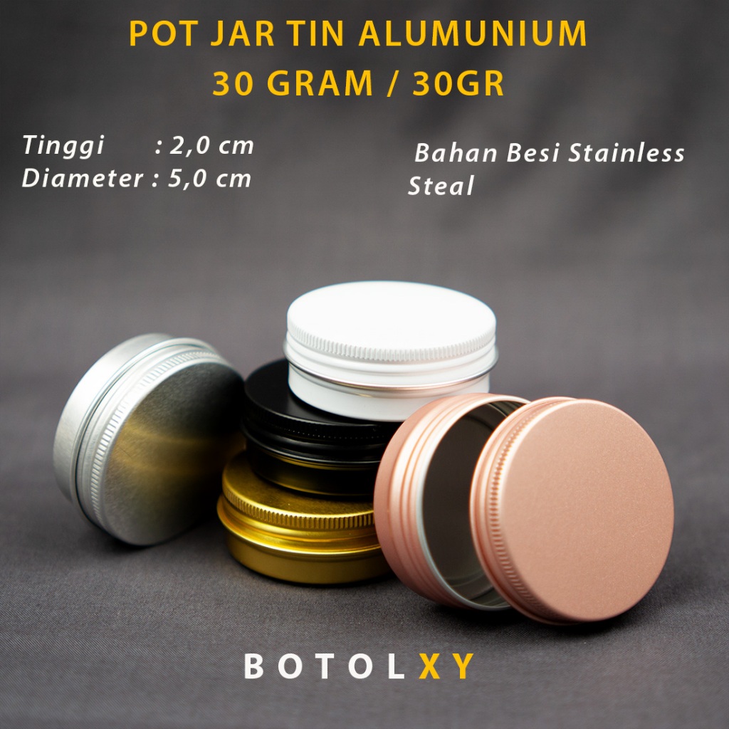 Jual 30Gr Aluminium Tin Jar / Pot Kaleng BESI / Pot Jar / Travel Tin ...