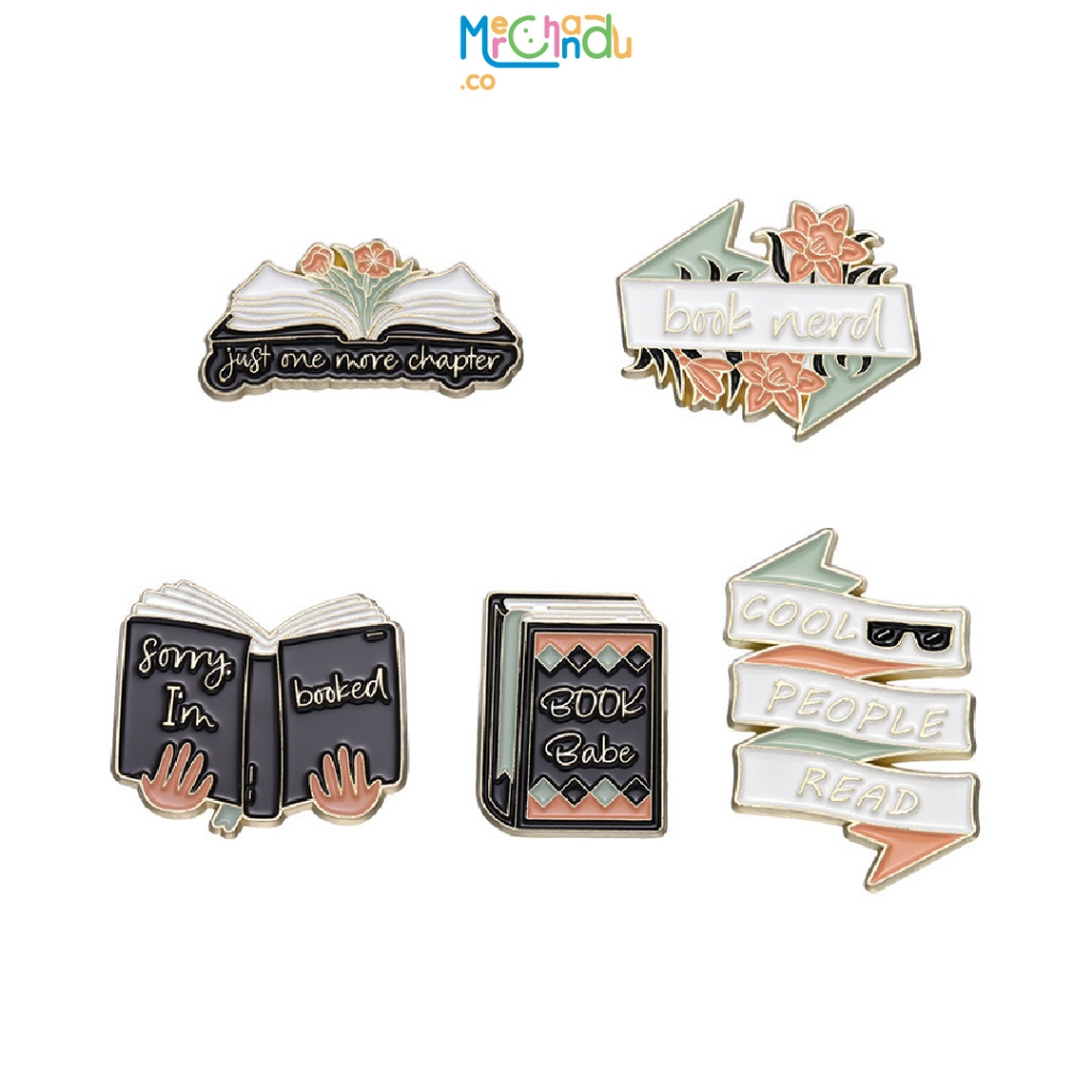 Jual Bros Enamel Pin Buku Baca Nerd Book Peniti Brooch Tusuk- Merchandu ...
