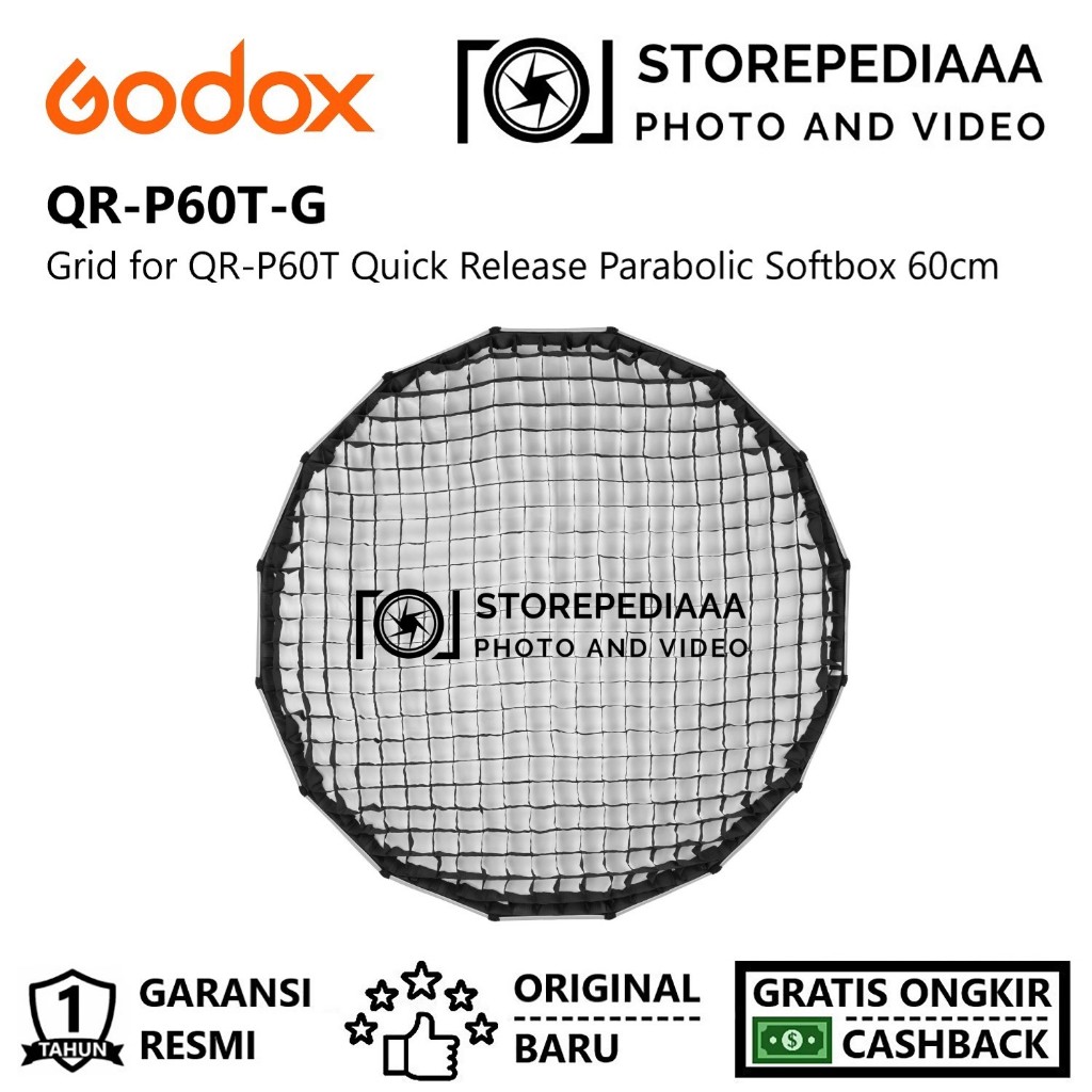 Jual Godox QR-P60T-G Grid for QR-P60T Quick Release Parabolic Softbox 60cm Bowens Mount | Shopee ...