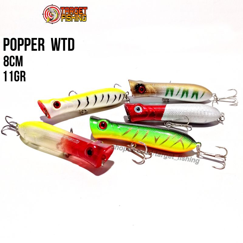 Jual Umpan Popper Longcast 8cm 11gr - Lure Casting Top Water Lure Gabus Toman | Shopee Indonesia