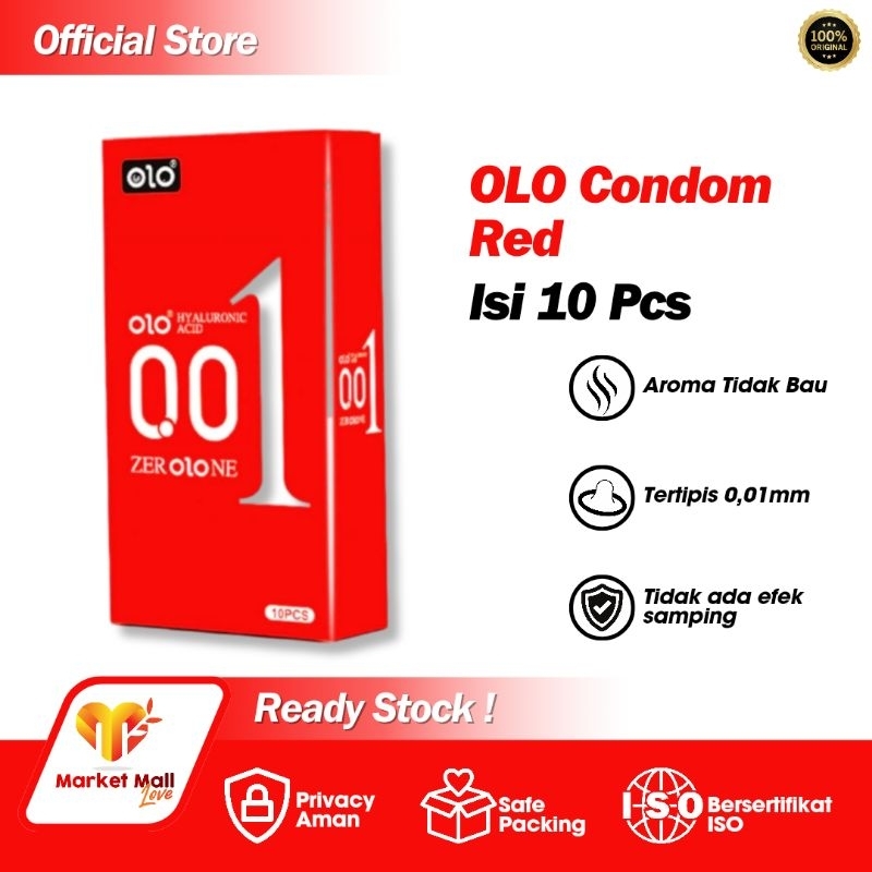 Jual Kondom OLO 001 Muse Red Sensation Bergerigi Bintik Bintik Condom Paling Tipis Isi 10 Pcs ...