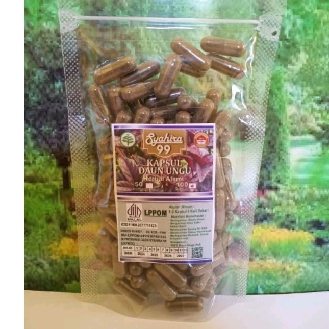 Jual KAPSUL HERBAL DAUN UNGU ATASI AMBEIEN DLL ISI 100 KAPSUL | Shopee Indonesia