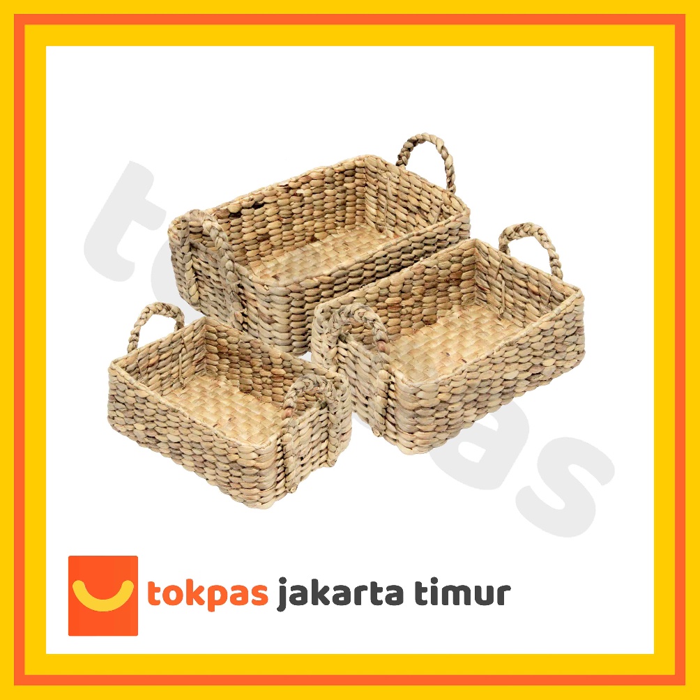 Jual ern Keranjang Storage Box Tempat Penyimpanan Anyaman Enceng Gondok ...