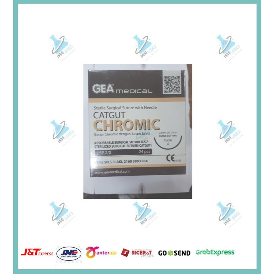 Jual Catgut Chromic USP 2/0 ATAU 3/0 GEA benang sterile surgical suture ...