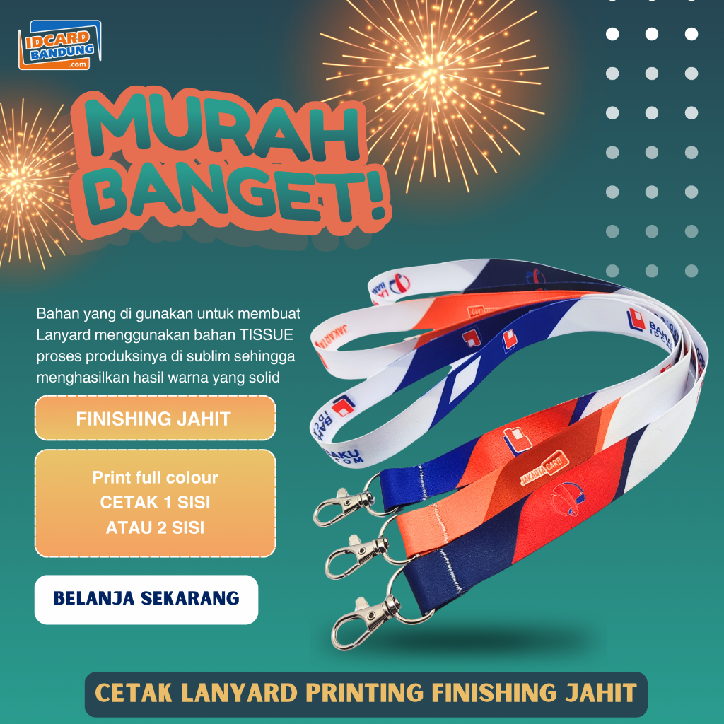Jual talilanyard custom JAHIT print sublim 2cm cetak 2 muka / tali id ...