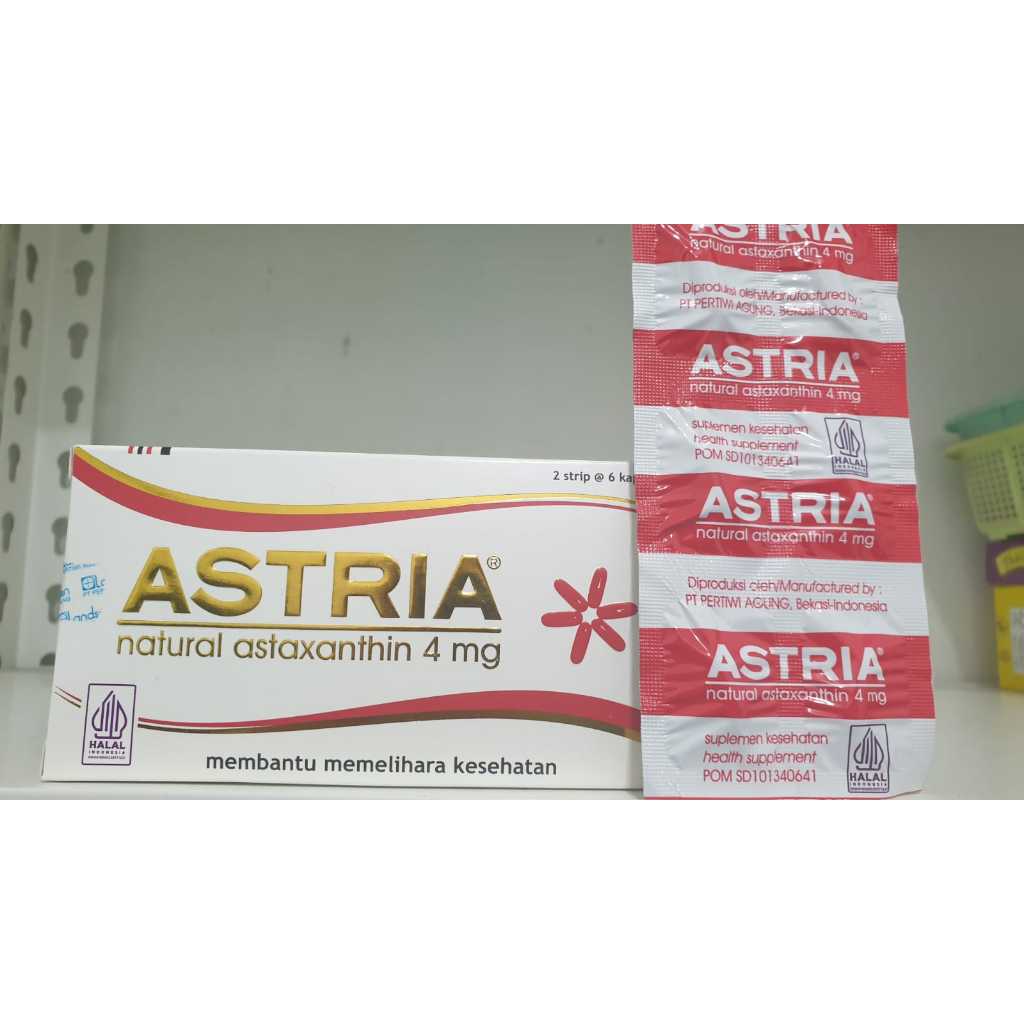 Jual ASTRIA (natural astaxanthin 4mg) membantu memelihara kesehatan 1 ...
