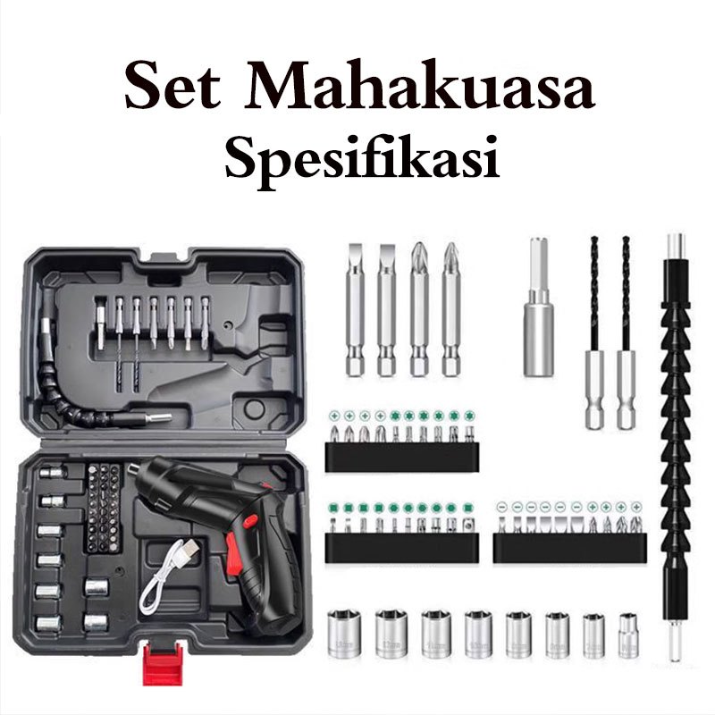 Jual Mesin Bor Set 49 Pcs Cordless Screwdriver 4 2 V Mesin Bor Set