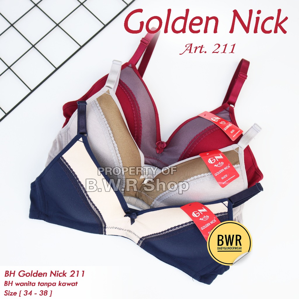 Jual [ 1pc ] BH GOLDEN NICK SK 211 / SK-211Tanpa Kawat Busa Sedang Bh ...
