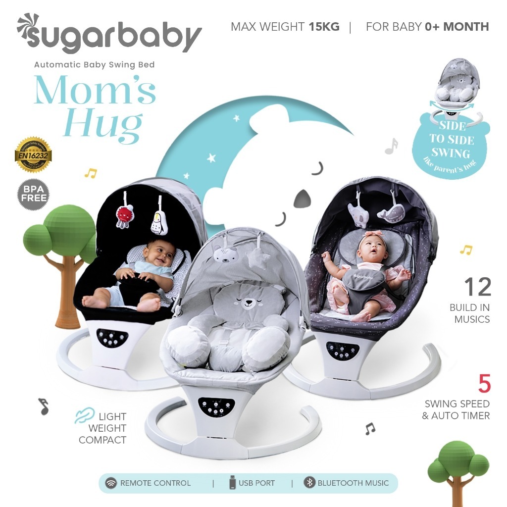 Jual Sugar Baby Moms Hug Automatic Baby Swing Bed/ Ayunan Bayi/ Bouncer ...