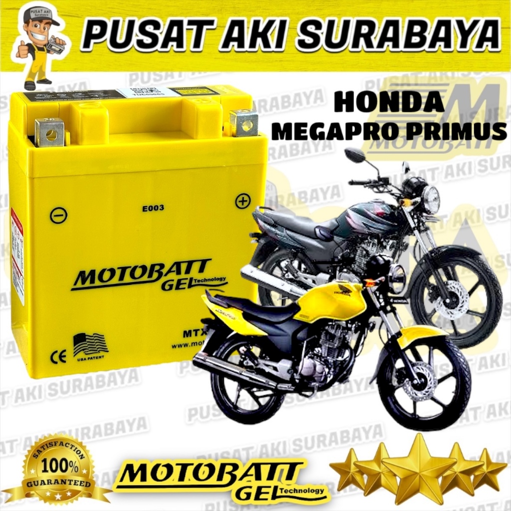 Jual DIJAMIN ORIGINAL MOTOBATT MTX5AL HONDA MP MEGAPRO PRIMUS OLD 2007 ...