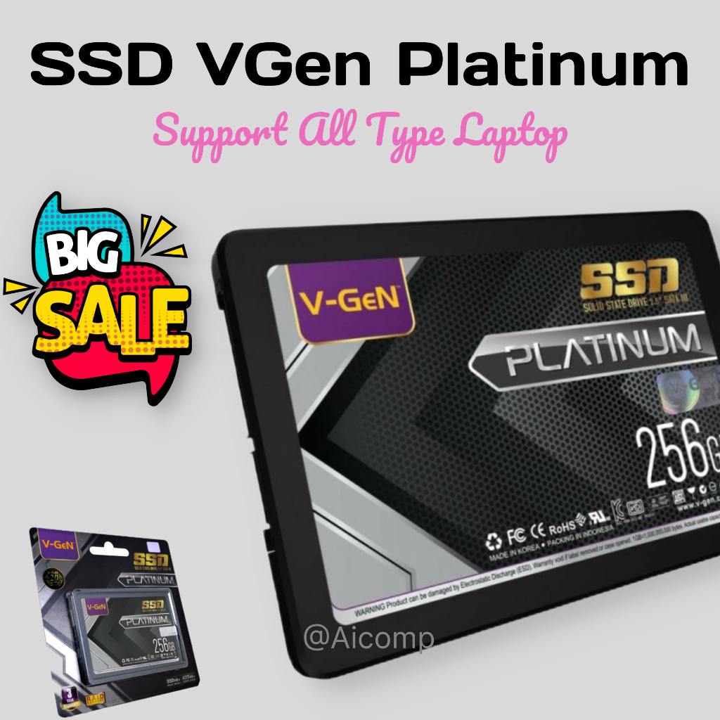 Jual SSD V-Gen 128GB 256GB 512GB 1TB + Wind 10 Sata 3 Vgen Platinum ...